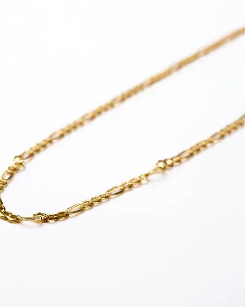 THEIR STUDIOS Harlow 14k Solid Gold Figaro Chain Necklace - 22"